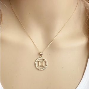 Element Shine | Jewelry | K Real Solid Gold Gemini Zodiac Sign Necklace ...